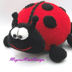 Nina the Ladybug Knitting Pattern Toy Knitted Cushion Magicalknit - Etsy