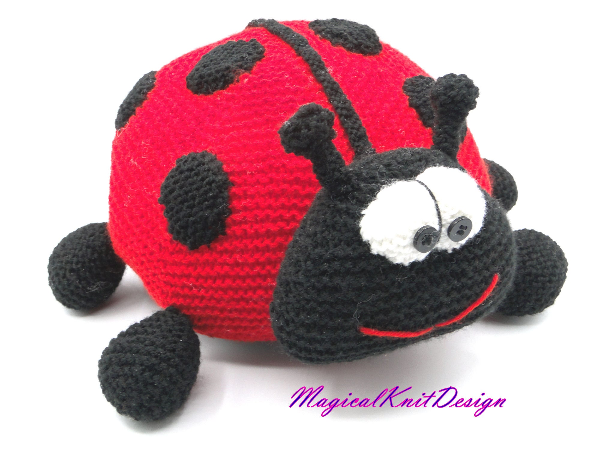Nina the Ladybug Knitting Pattern Toy Knitted Cushion - Etsy