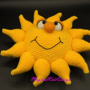 Smiling Sun - Magicalknit Design Knitting Pattern - Soft Toy Cushion - Etsy