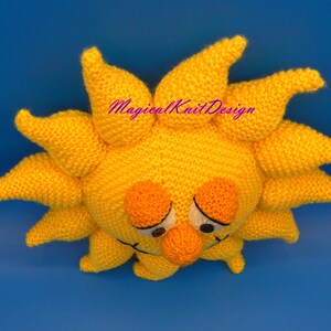 Smiling Sun - Magicalknit Design Knitting Pattern - Soft Toy Cushion - Etsy