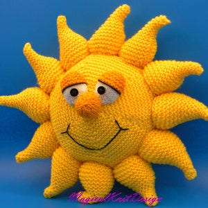 Smiling Sun - Magicalknit Design Knitting Pattern - Soft Toy Cushion - Etsy