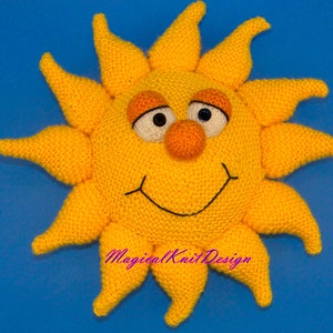 Smiling Sun - Magicalknit Design Knitting Pattern - Soft Toy Cushion - Etsy
