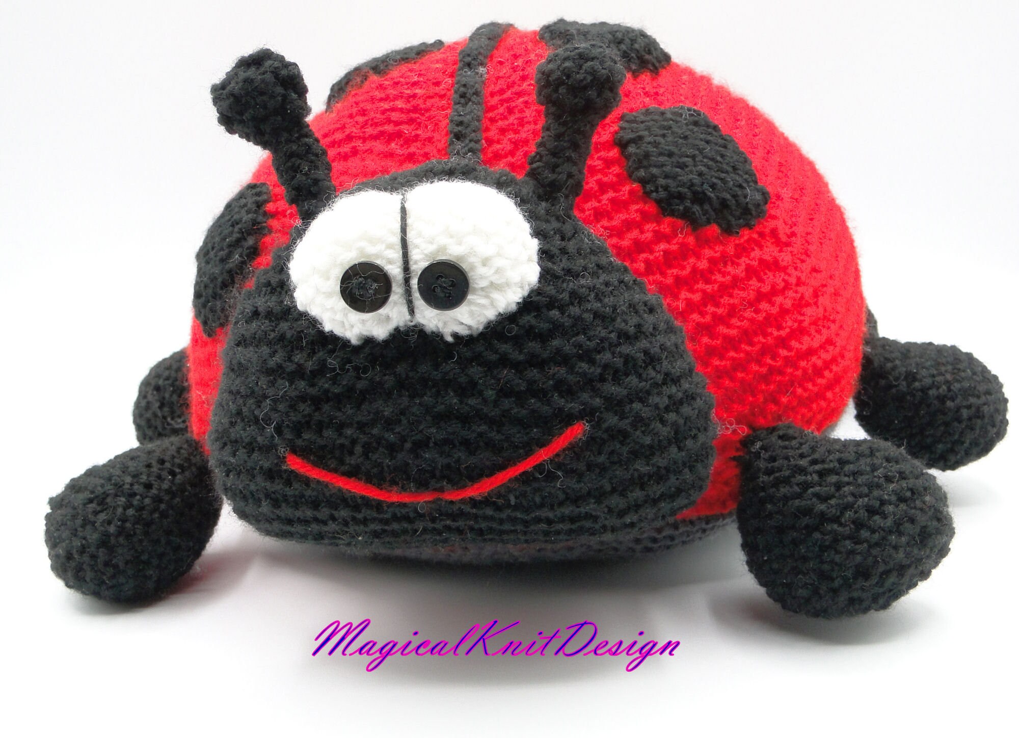 Nina the Ladybug Knitting Pattern Toy Knitted Cushion - Etsy