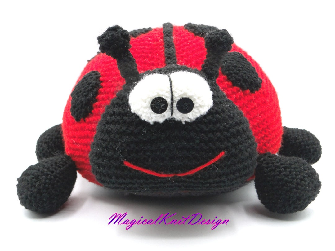 Nina the Ladybug Knitting Pattern Toy Knitted Cushion Magicalknit - Etsy