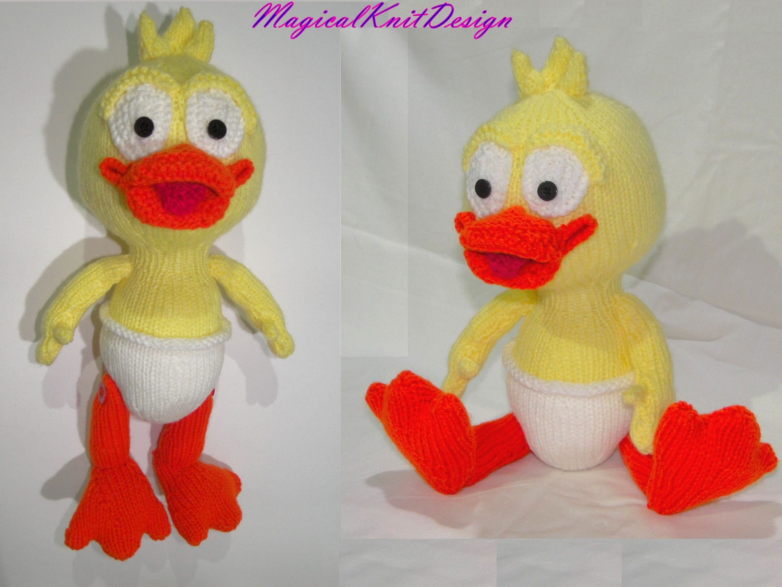 Dudi Baby Duck - Knitting Pattern - Magicalknit Design Ducklings Toys ...