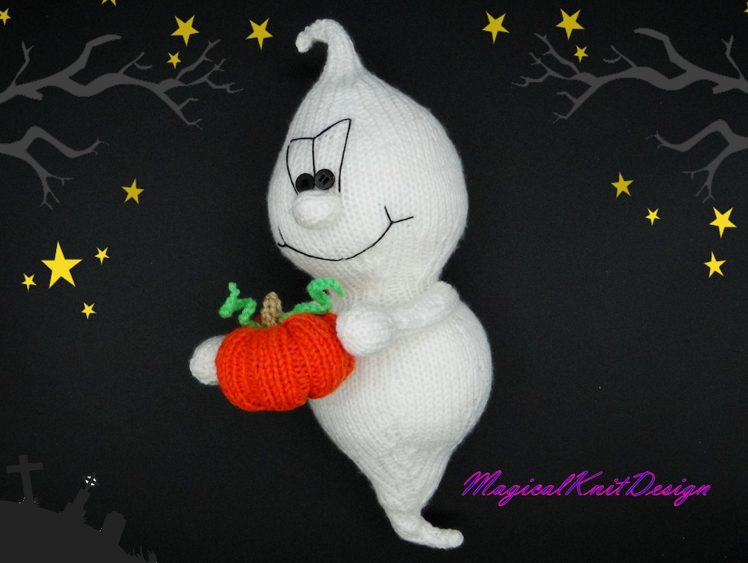 Blinky Happy Ghost, Halloween Knitting Pattern Babies and Kids Soft ...
