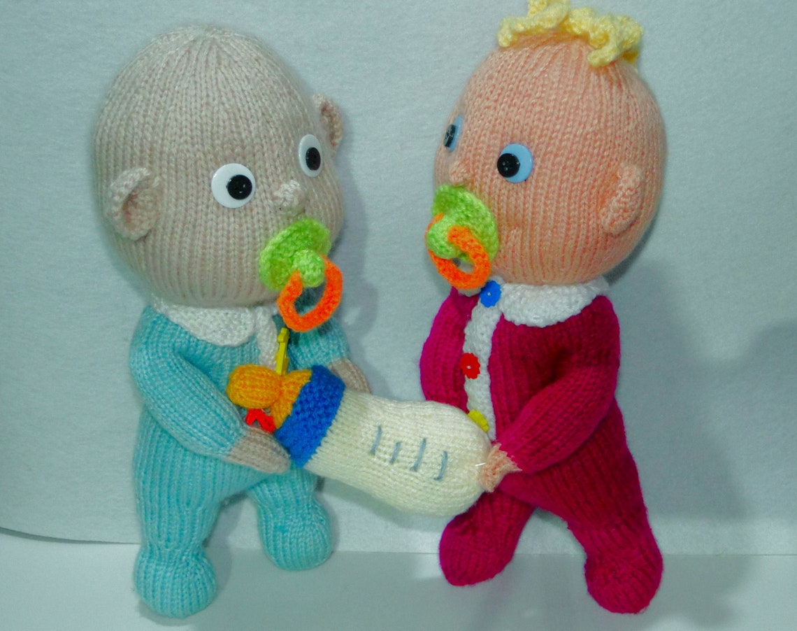 Baby With Bottle Knitting Pattern Soft Toy Knitted - Etsy