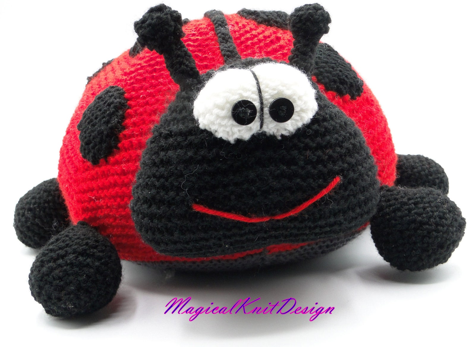 Nina the Ladybug Knitting Pattern Toy Knitted Cushion - Etsy