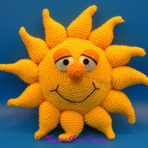 Smiling Sun - Magicalknit Design Knitting Pattern - Soft Toy Cushion - Etsy