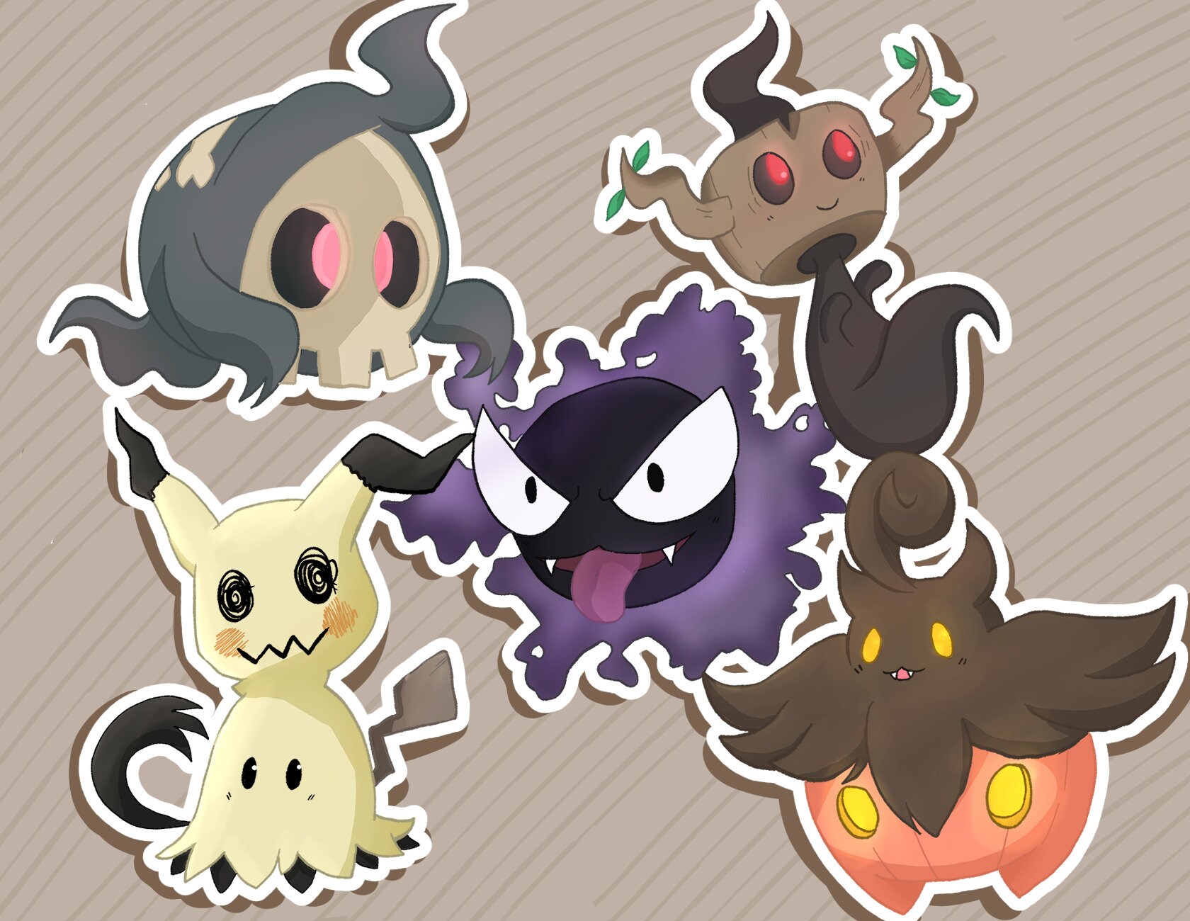 Halloween Pokémon Ghost Stickers - Etsy