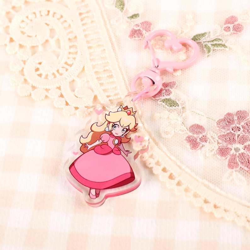 Princess Peach Keychain - Etsy