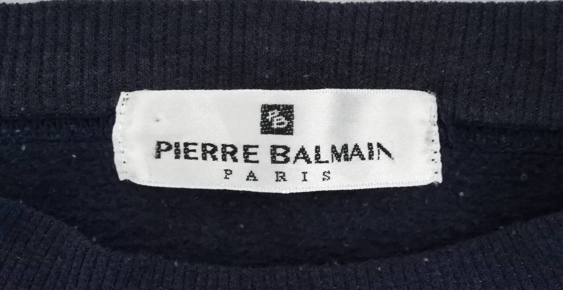 Vintage PIERRE BALMAIN PARIS Big Logo Embroidery Nice Logo Sweatshirt ...