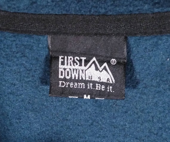 Rare!!! Vintage FIRST DOWN Fleece Full Zip Sweatshirt - Gem