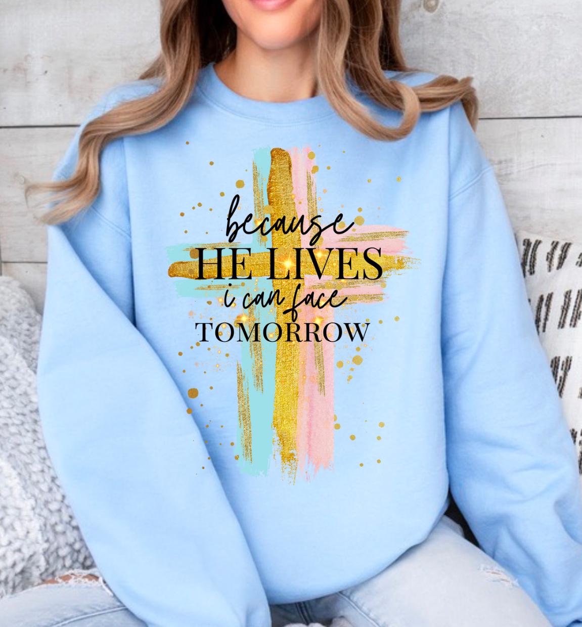 Because He Lives Cross PNG, Jesus, God, Preppy Png,watercolor ...