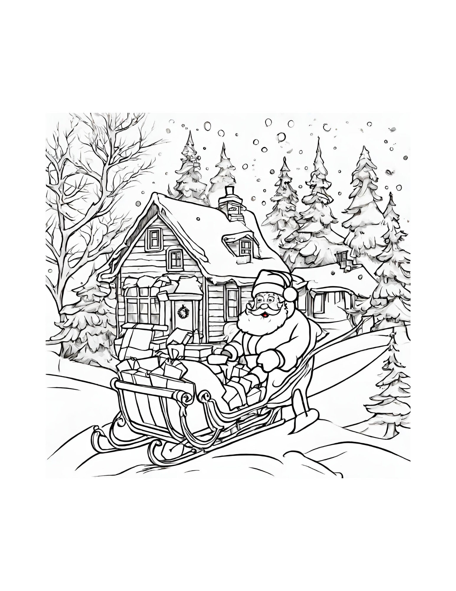 Christmas Coloring Pages, Coloring Book With Santa Claus, Adult ...
