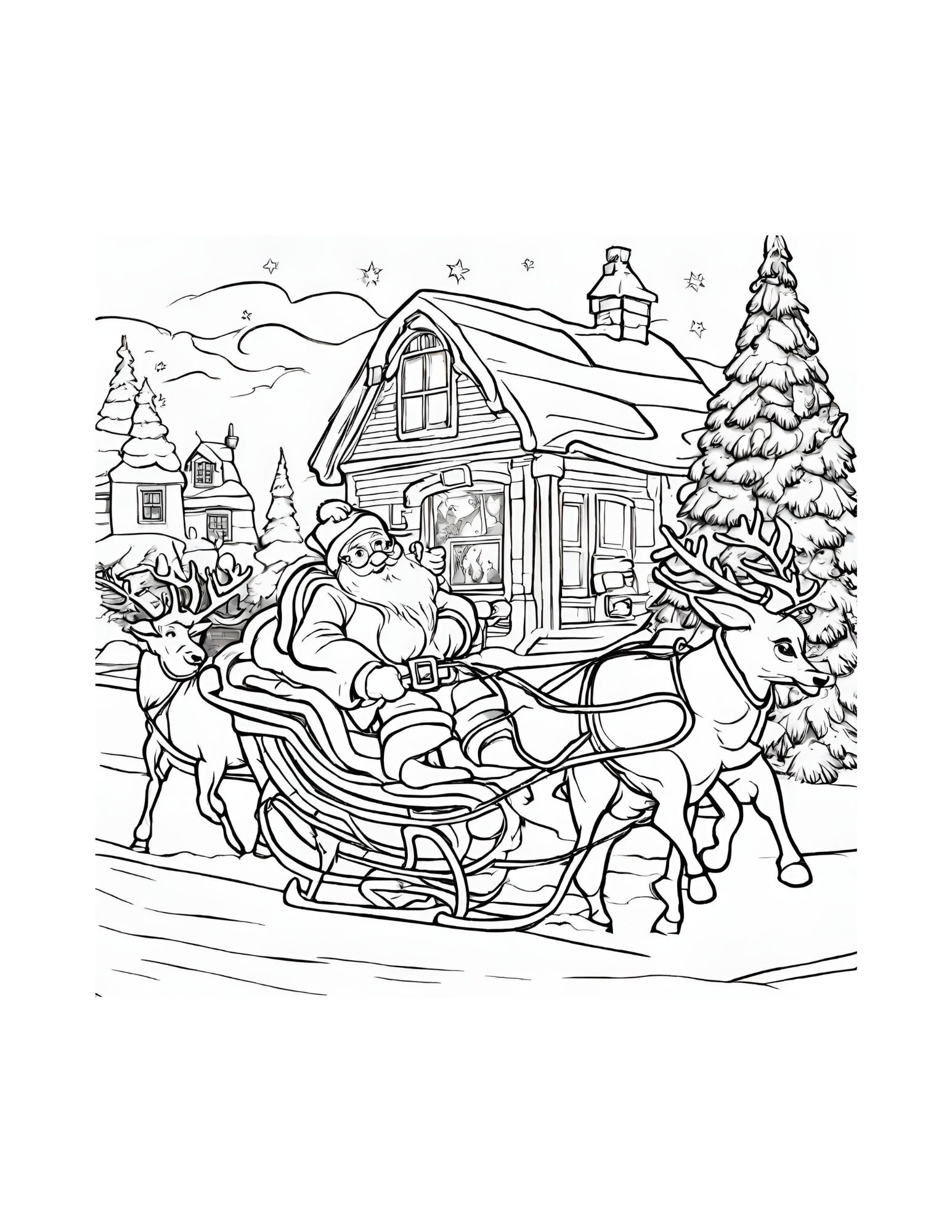 Christmas Coloring Pages, Coloring Book With Santa Claus, Adult ...