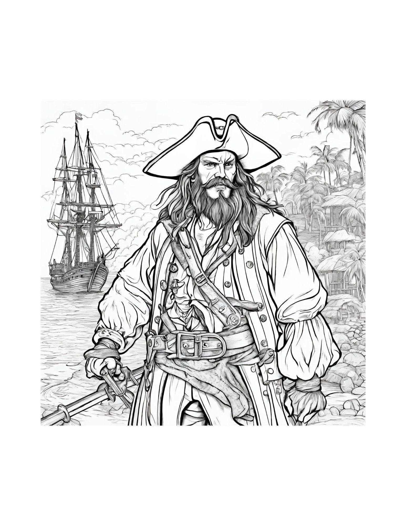 Pirate Coloring Sheets, Coloring Book, Pirate Coloring Ships, Pirate ...