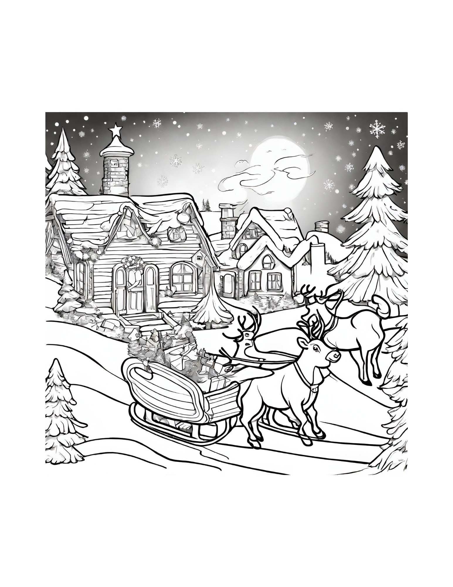 Christmas Coloring Pages, Coloring Book With Santa Claus, Adult ...