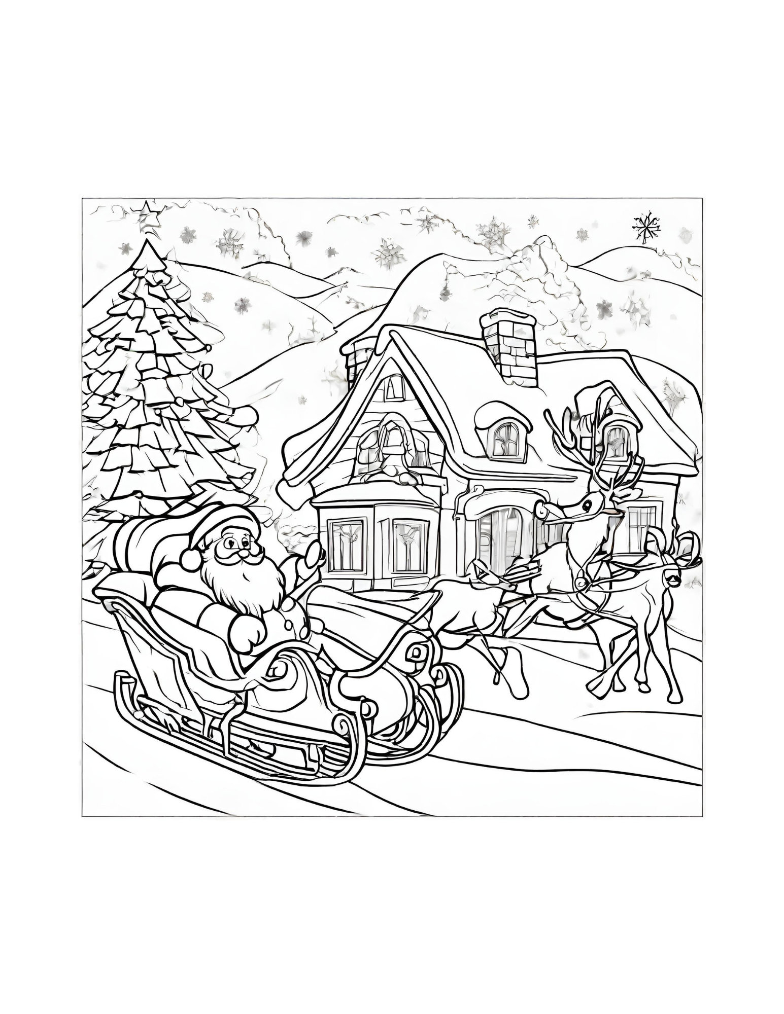 Christmas Coloring Pages, Coloring Book With Santa Claus, Adult ...