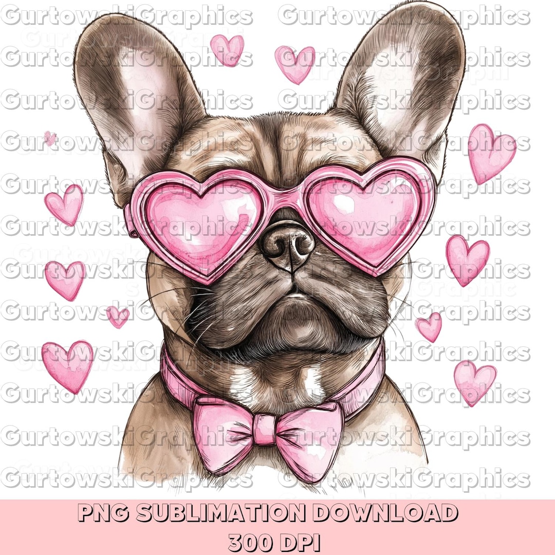 Frenchie Valentine Png, French Bulldog Pink Bow PNG, Frenchie Dog Mom ...