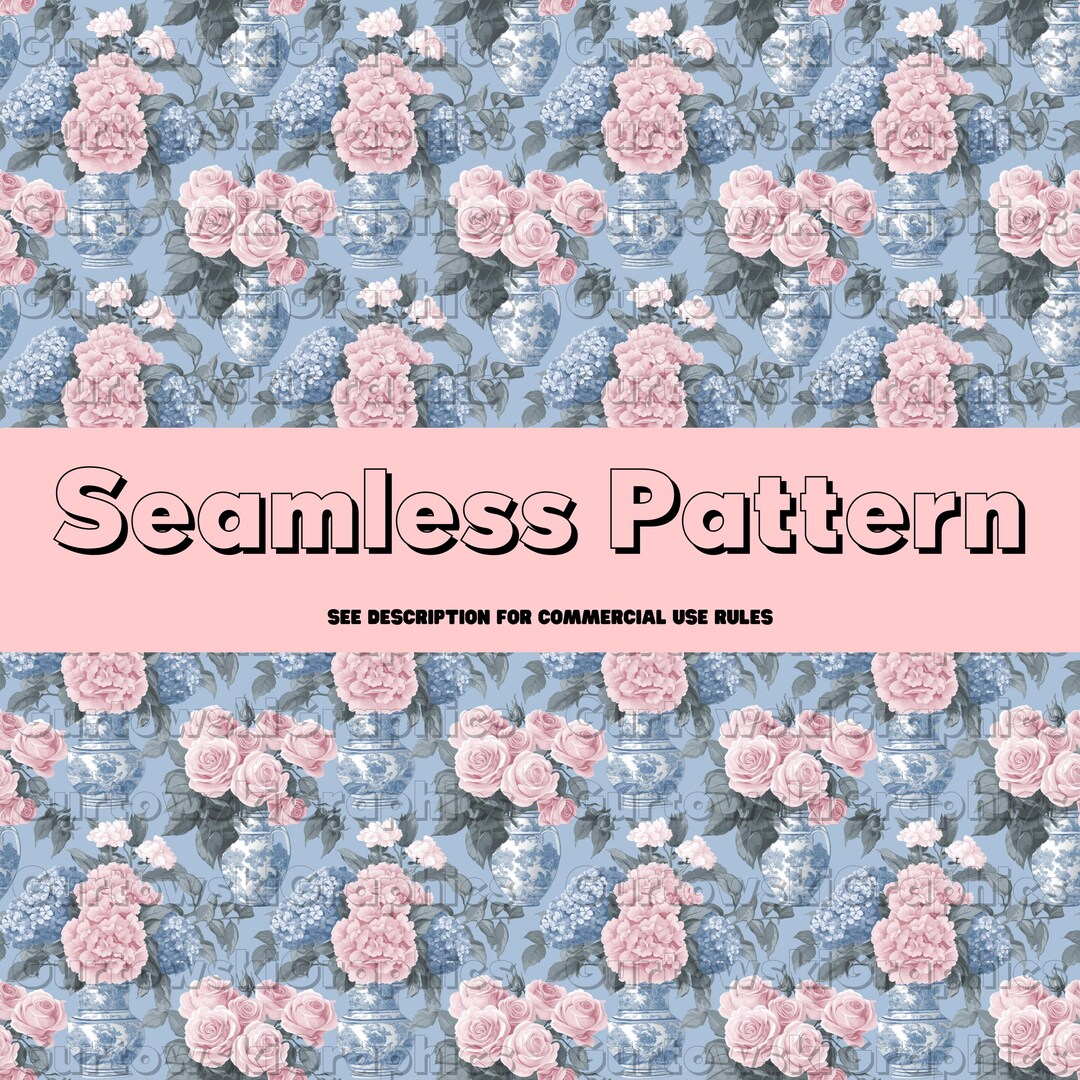 Blue Floral Toile Pattern,blue Floral Chinoiserie Pattern,seamless ...