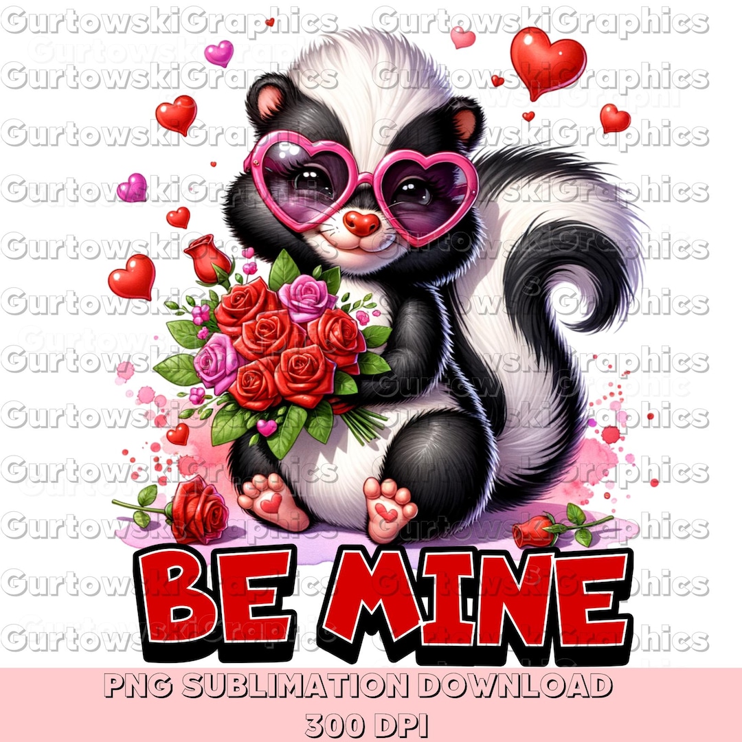 Be Mine PNG, Valentines Day Png,skunk Valentine Png, Funny Skunk ...