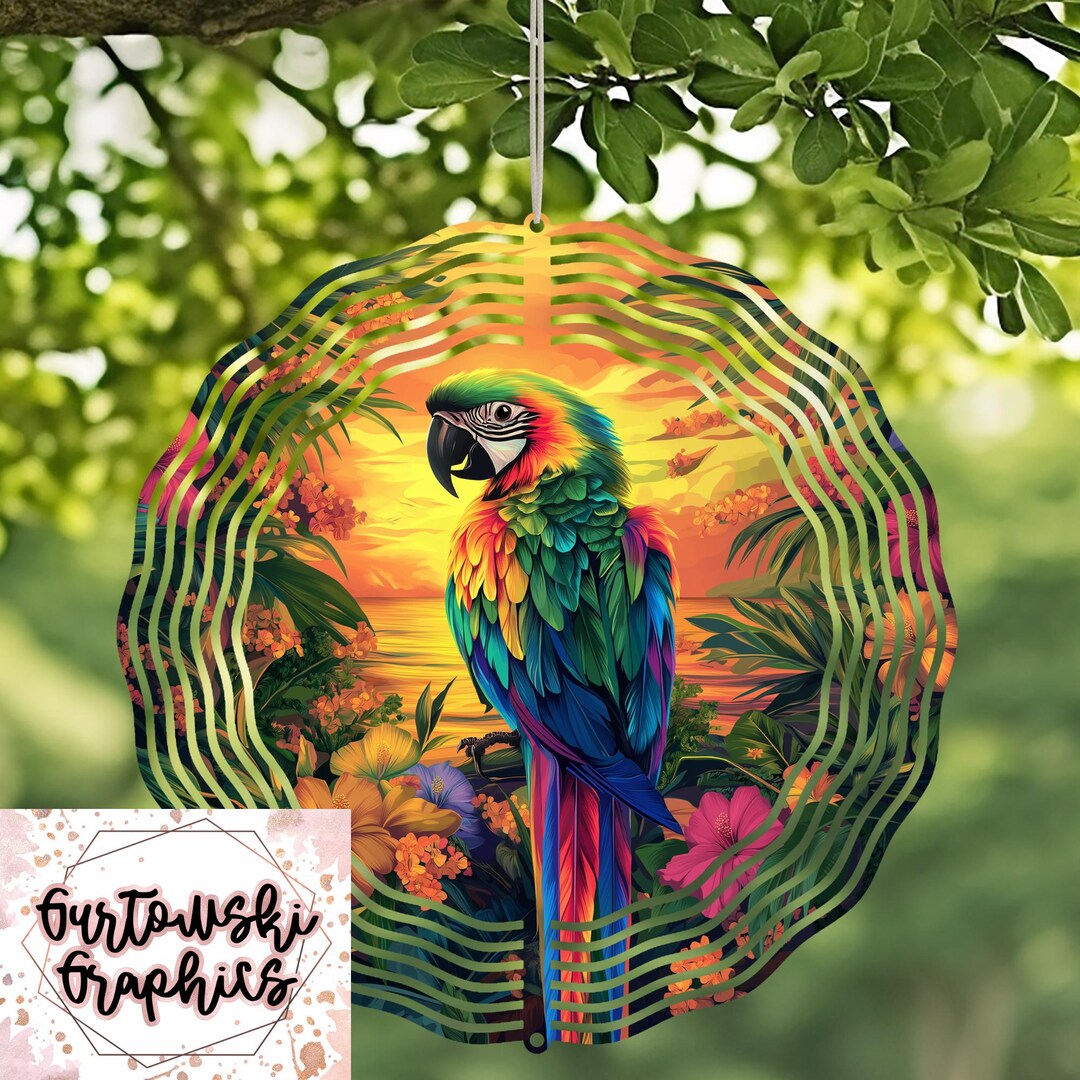 Parrot Wind Spinner Sublimation Design,stained Glass PNG Digital ...