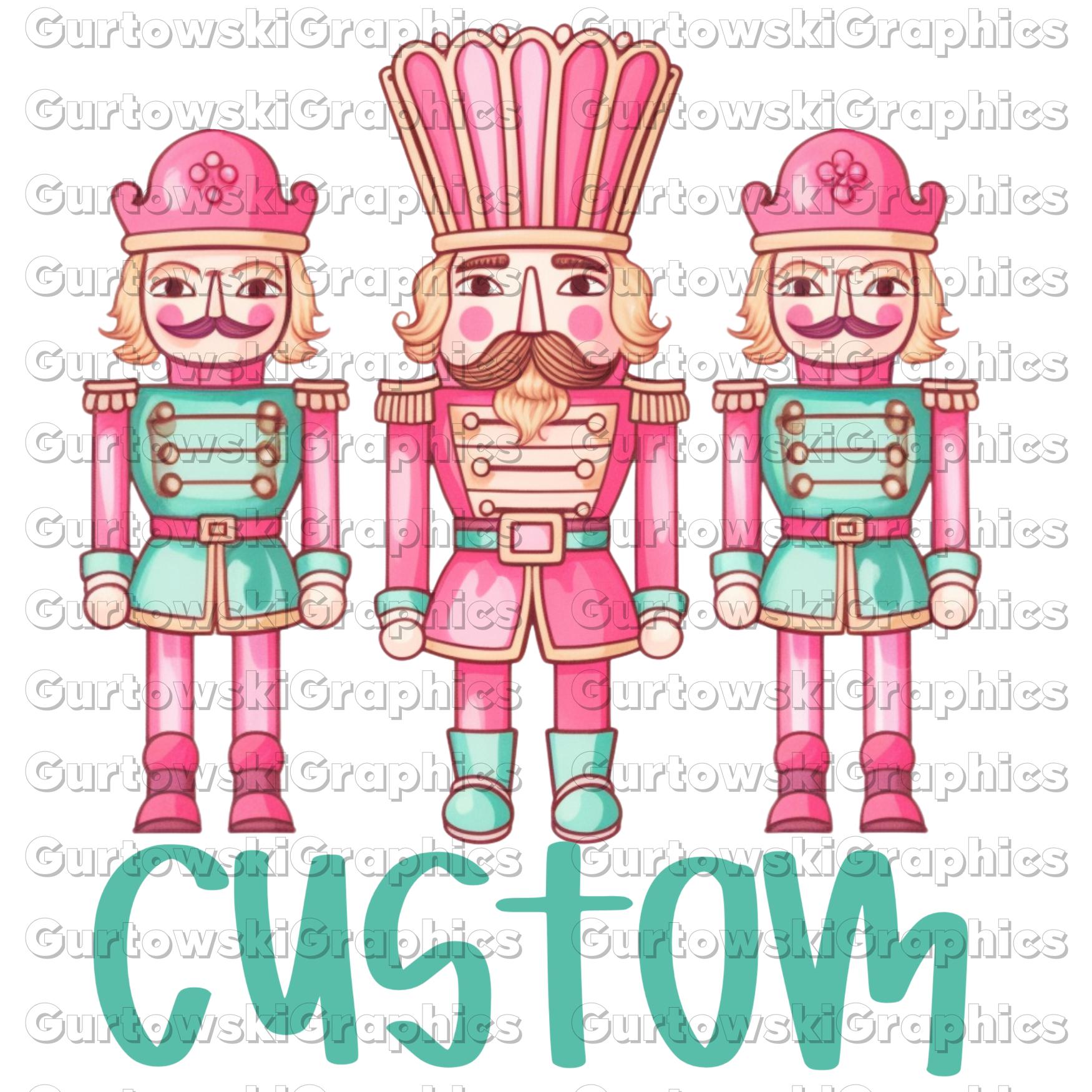 Custom Name Nutcracker PNG File,custom PNG Sublimation, Pink Christmas ...