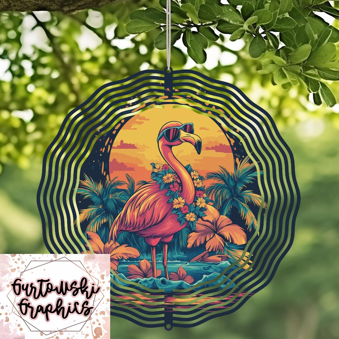 Flamingo Wind Spinner Sublimation Design,animal PNG Digital,flamingo ...