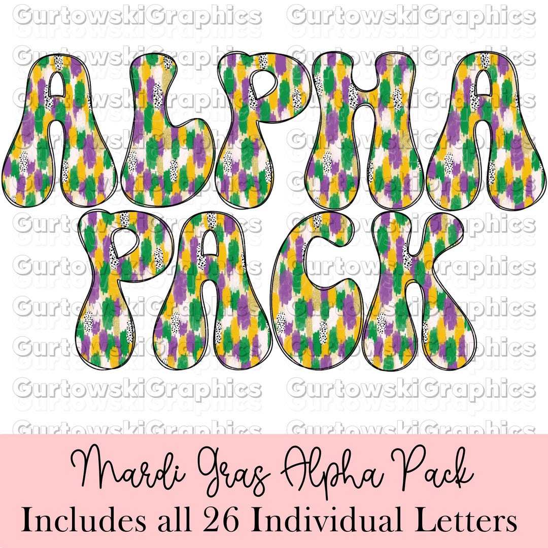 Mardi Gras Doodle Letters , Sublimation Alphabet, Mardi Gras Doodle ...