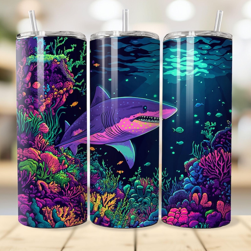 Shark Neon Wall Art - Etsy