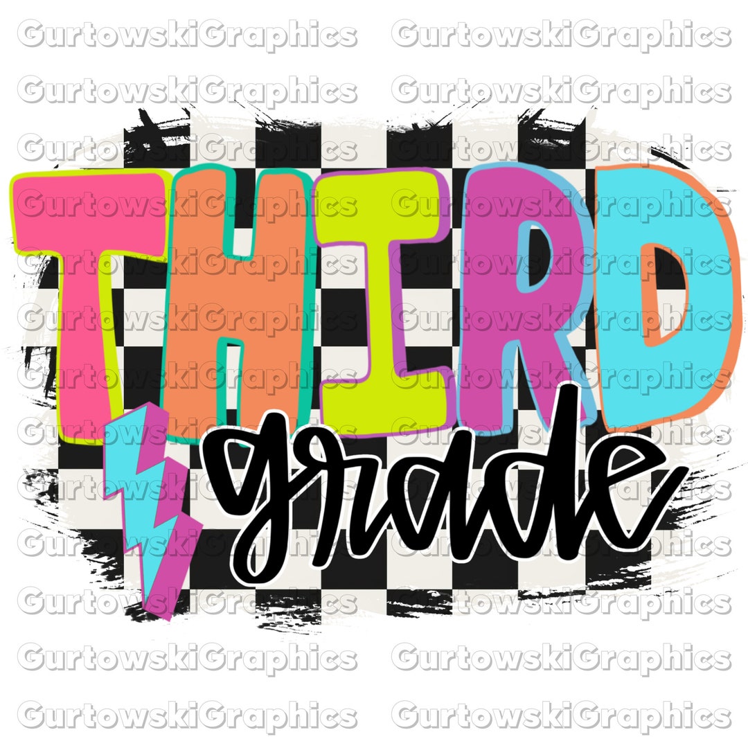 Third Grade Png,retro Back to School Grades,kid Designs for School ...