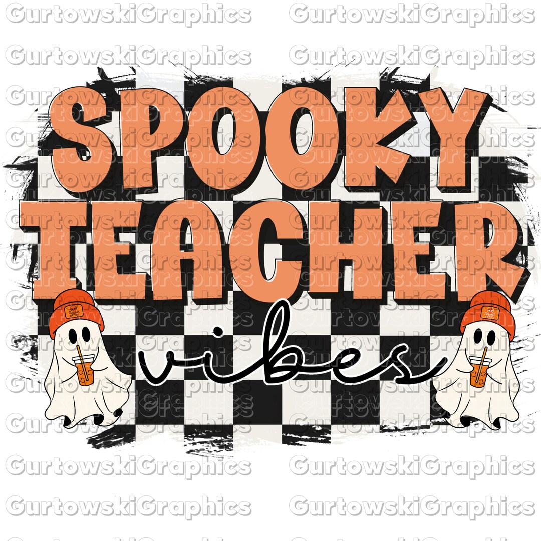 Cute Ghost Png, Spooky Teacher Vibes Png, Halloween Png, Fall Png ...