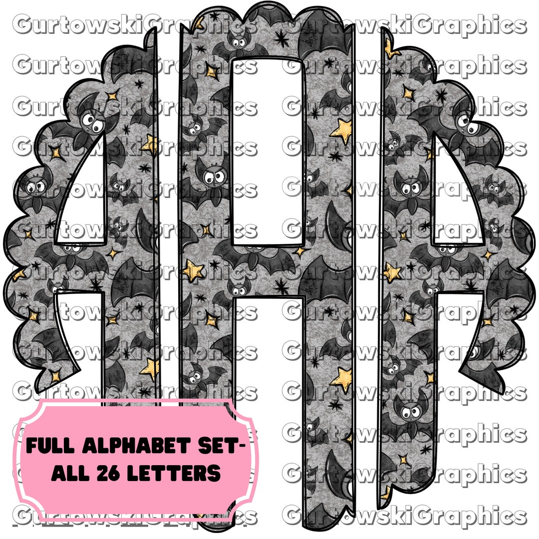 Halloween Bat Monogram,preppy Halloween Monogram Digital Download ...