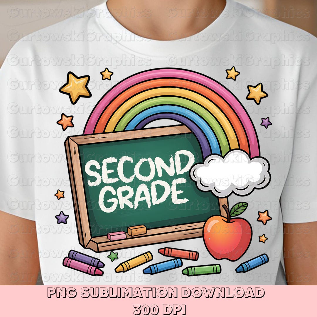 Second Grade Rainbow Back to School Grades, Kid Designs for School ...