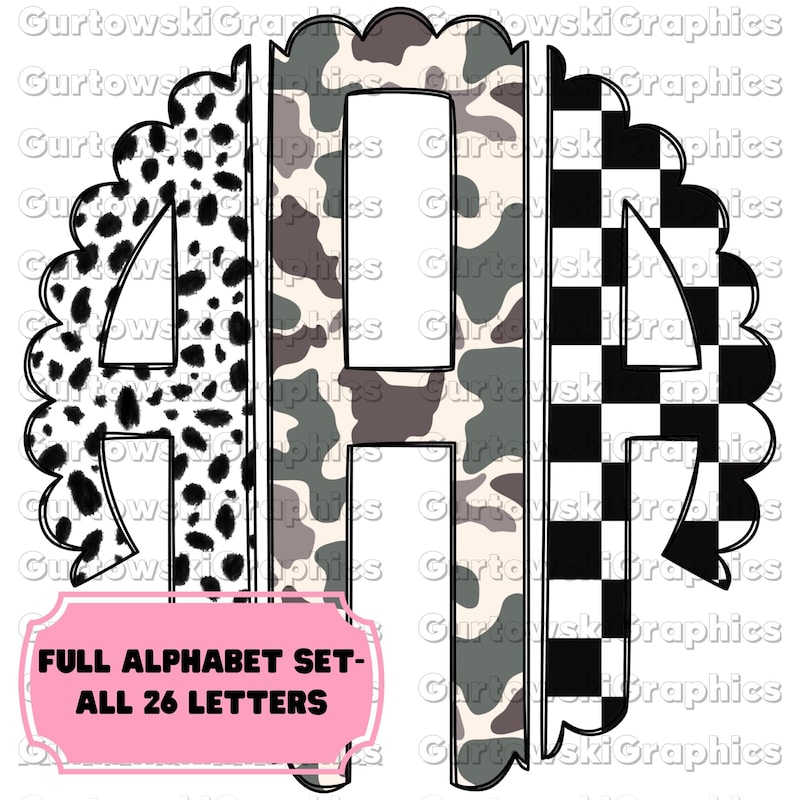 Camo and Checker Monogram - Etsy