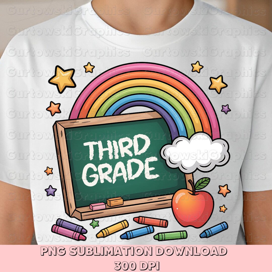Third Grade Rainbow Back to School Grades, Kid Designs for School,first ...
