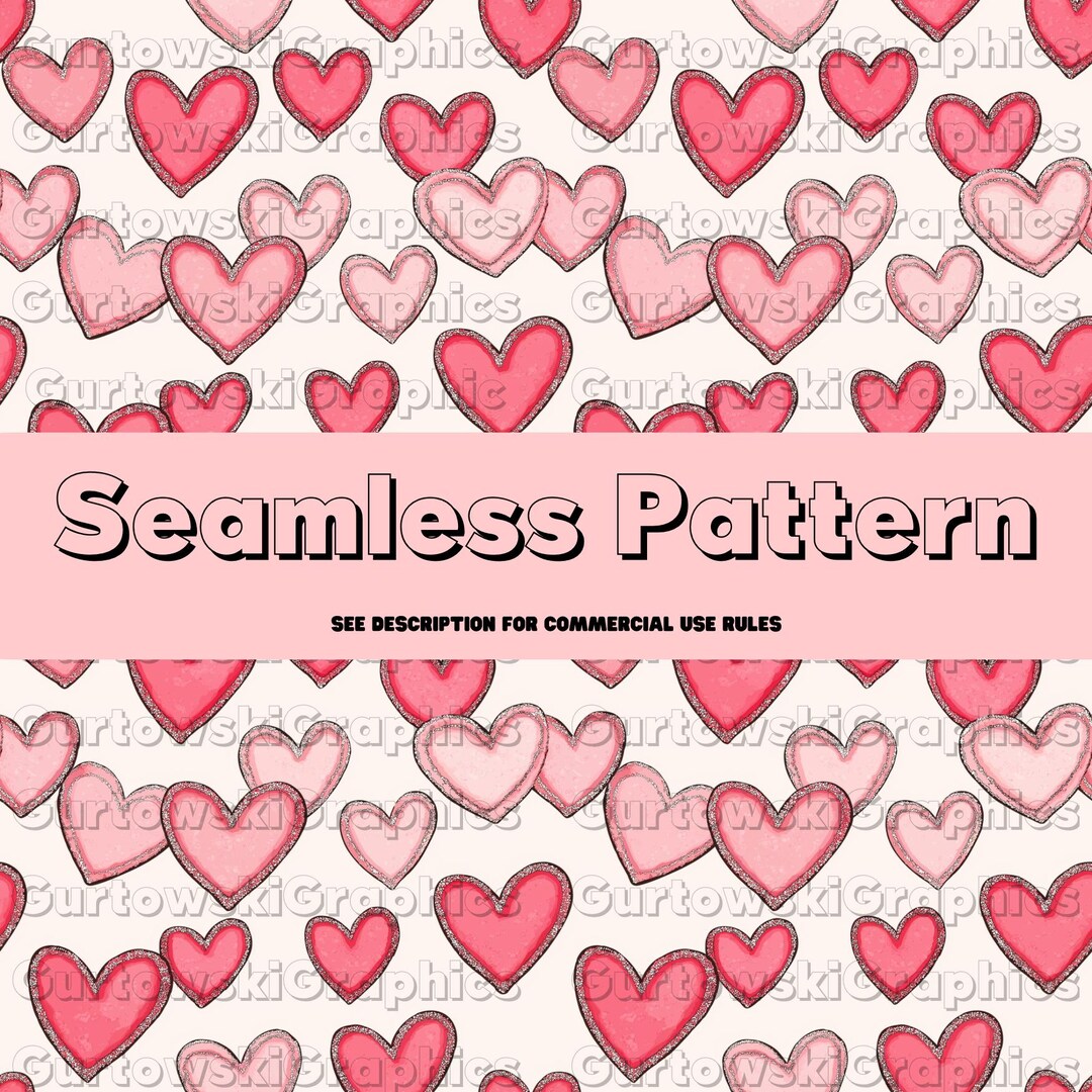 Doodle Pastel Hearts Seamless Pattern,valentine's Seamless Pattern ...