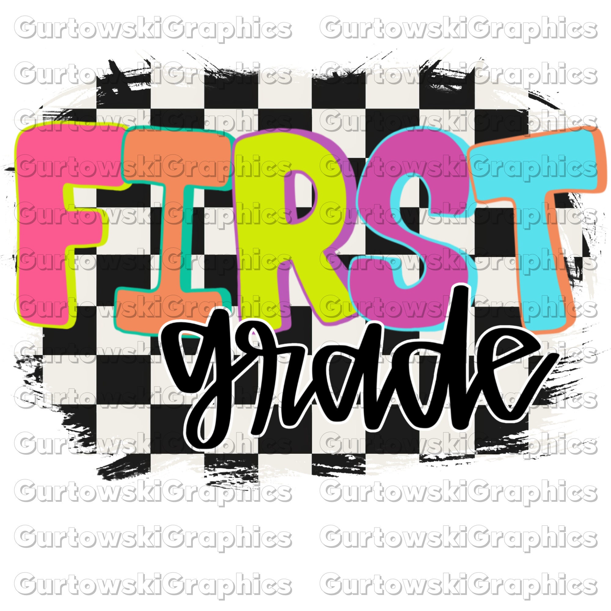 First Grade Png,retro Back to School Grades,kid Designs for School ...