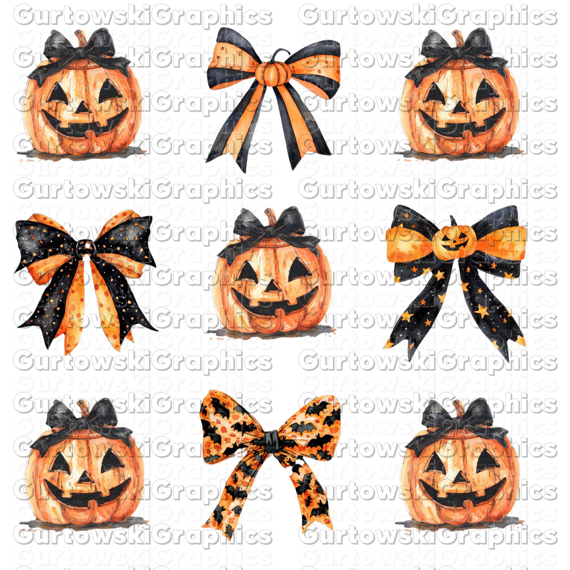 Cute Halloween Pumpkin Png, Coquette Bow Halloween Png, Spooky Season ...