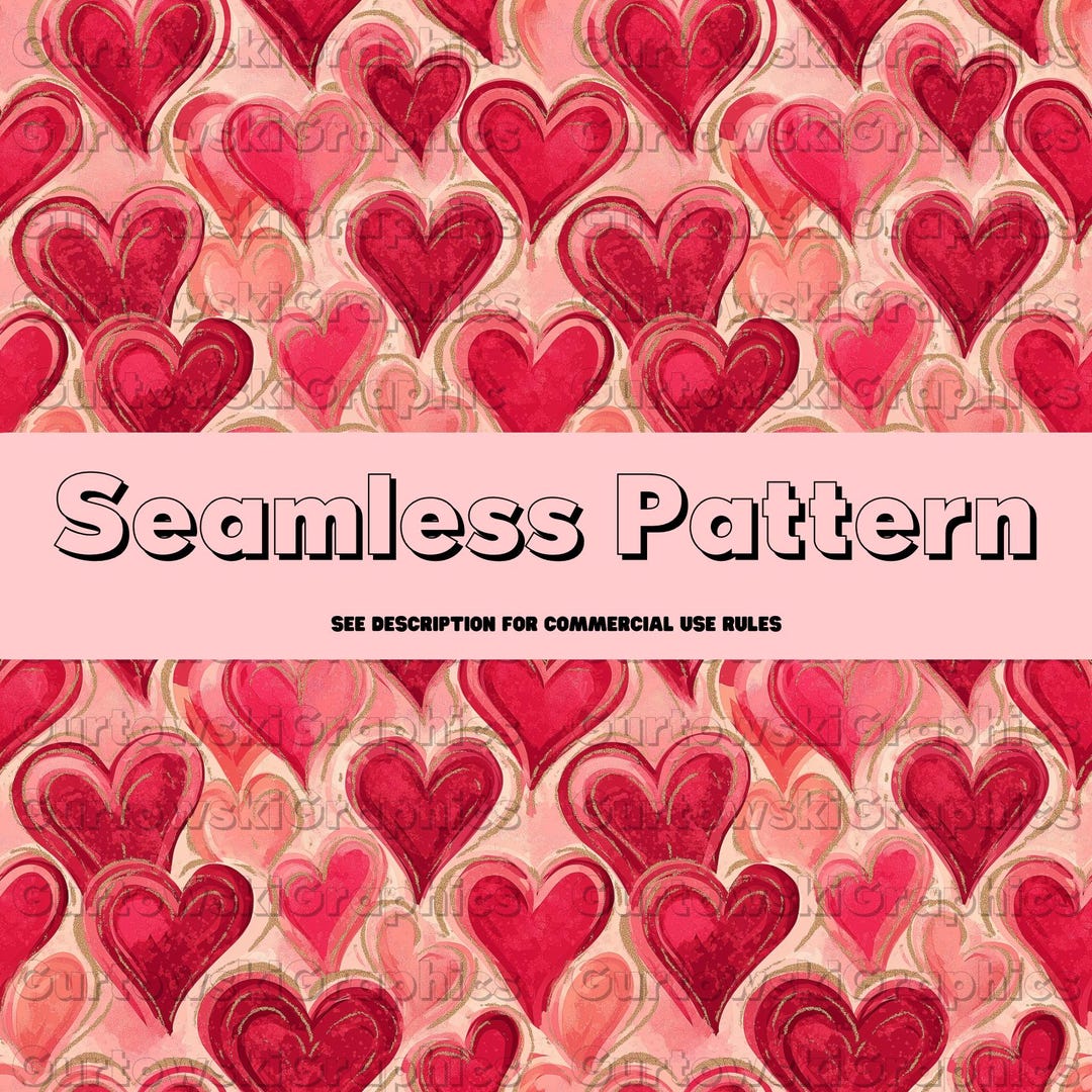 Stacked Hearts Seamless Pattern,valentine's Seamless Pattern,valentine ...
