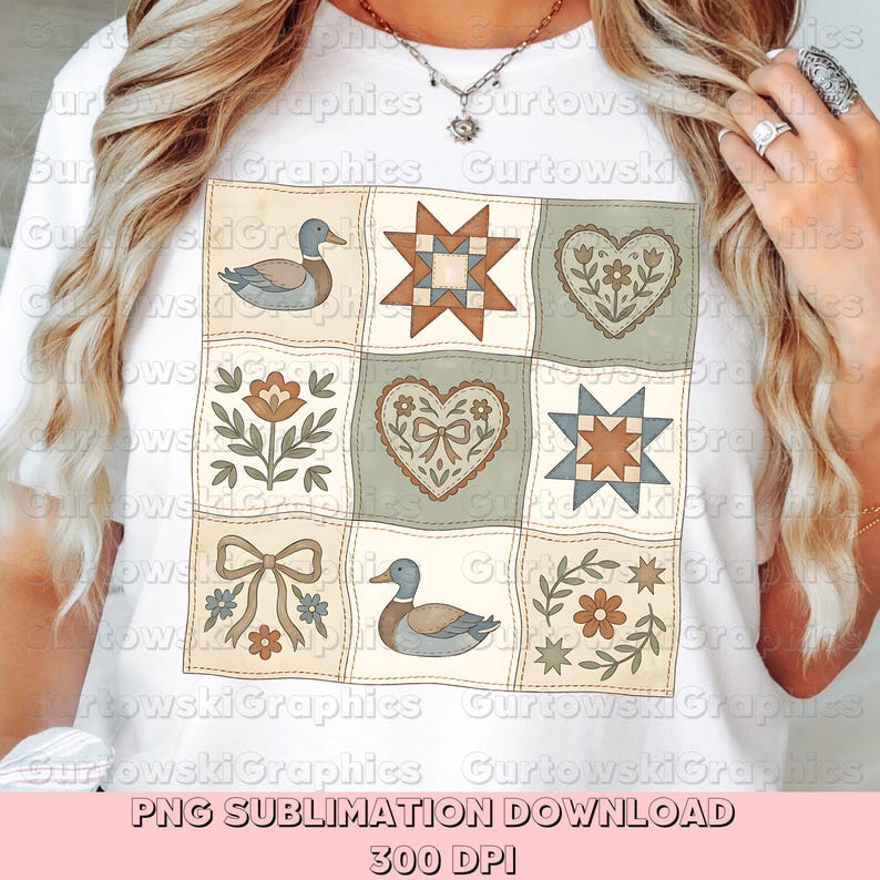 Vintage Duck Granny Square Png,duck Vintage Png, Vintage Thrift Design ...