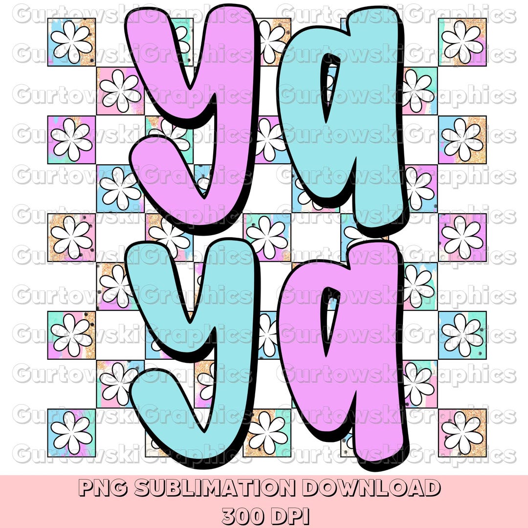 Yaya Spring Retro PNG, Brushstrokes Pattern Png, Mother’s Day Floral ...