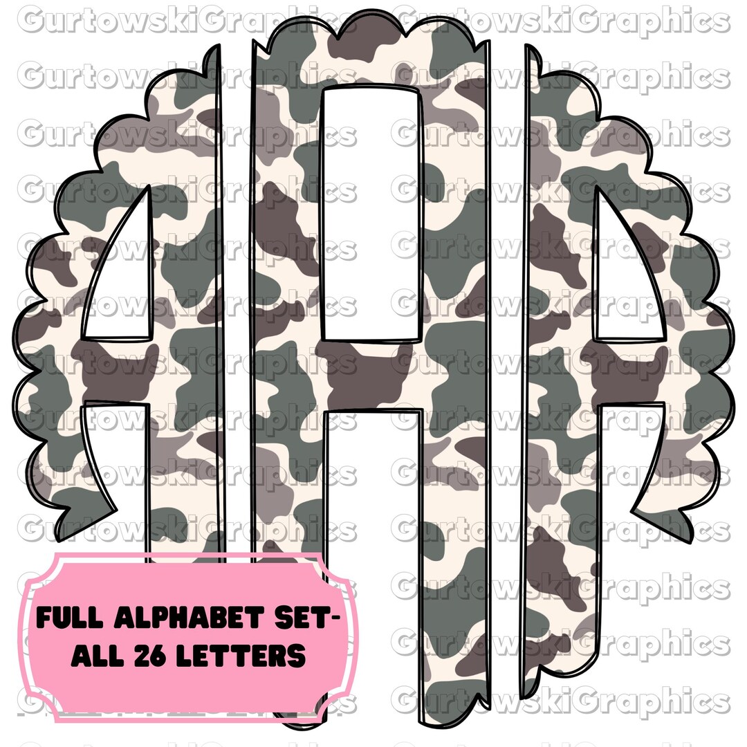 Old School Camo Monogram,preppy Camo Monogram Digital Download ...