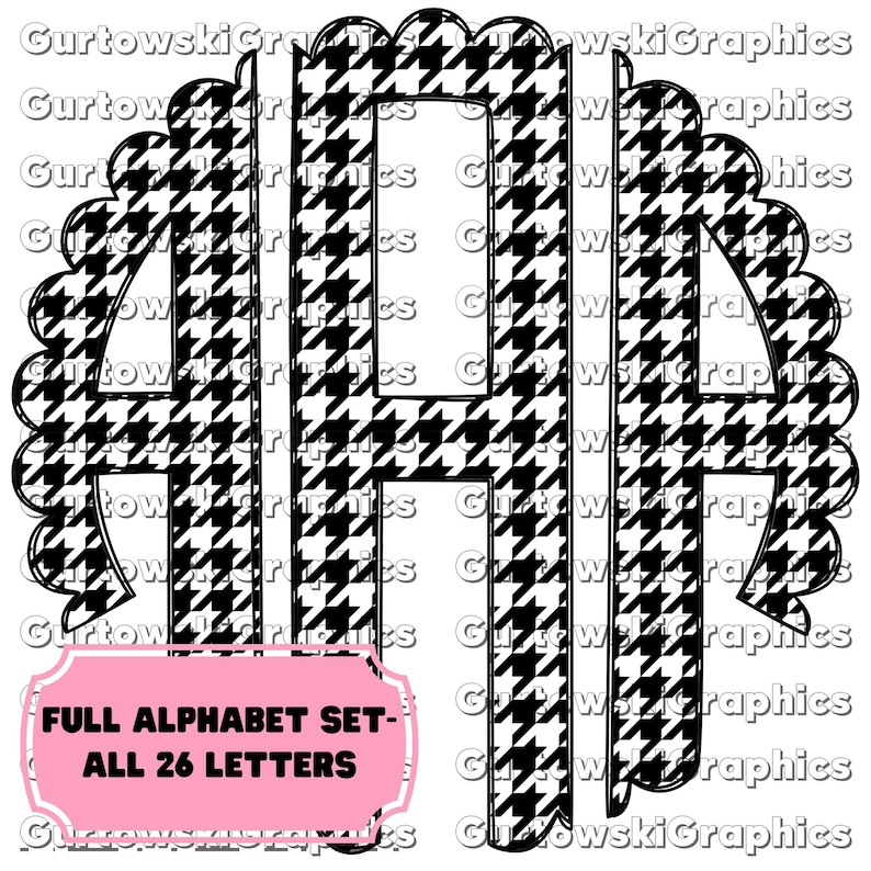 Houndstooth Monogram Digital Download PNG File, PNG Files for ...