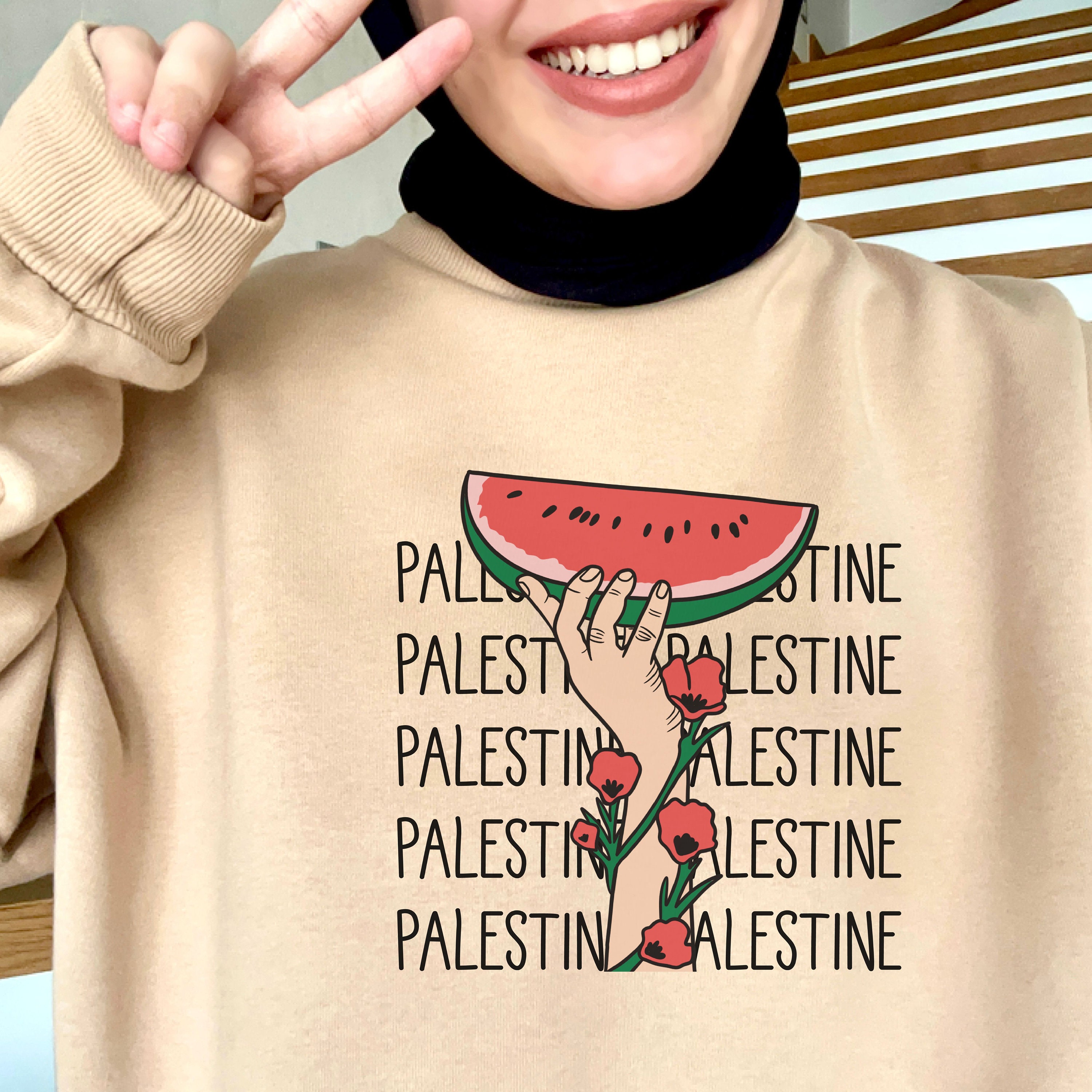 Free Palestine Sweatshirt, Free Palestine Hoodie, Muslim Woman Clothing ...