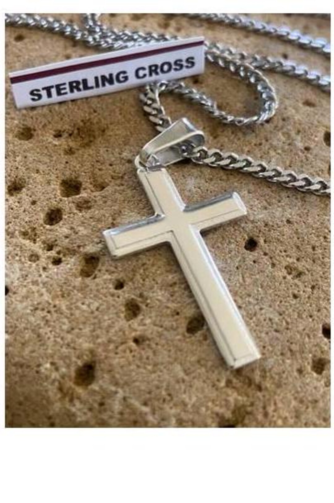 Mens Sterling Cross Medal,big Sterling Silver Cross Pendant, Adults ...
