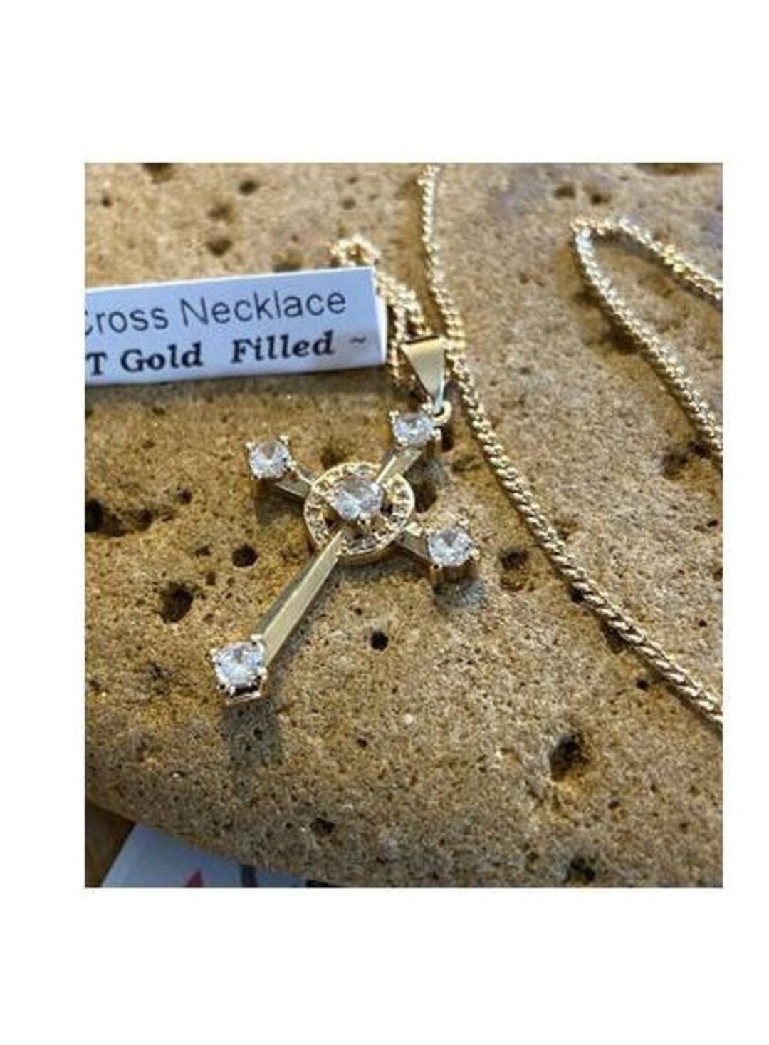Gold Filled Celtic Cross, Unity Cross With CZ Stone, Crystal Celtic ...