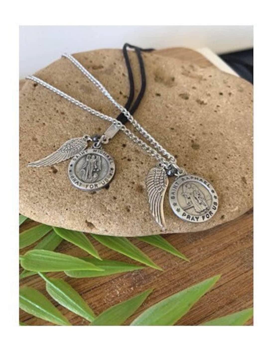 St Christopher Medal With Prayer Card, St Gabriel, St Raphael Medal, St ...