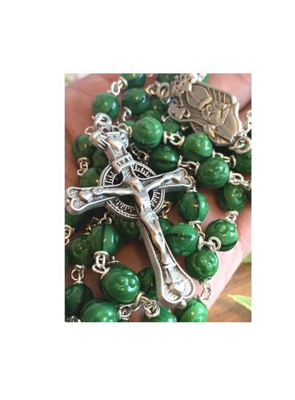Celtic Rosary, St Patrick Rosary, Green Celtic Cross, Irish Claddagh ...